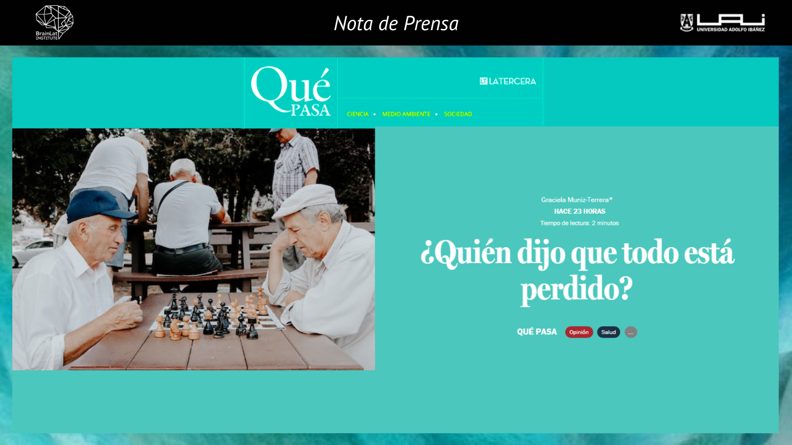 Qué Pasa – La Tercera: ¿Quién dijo que todo está perdido? - BrainLat ...