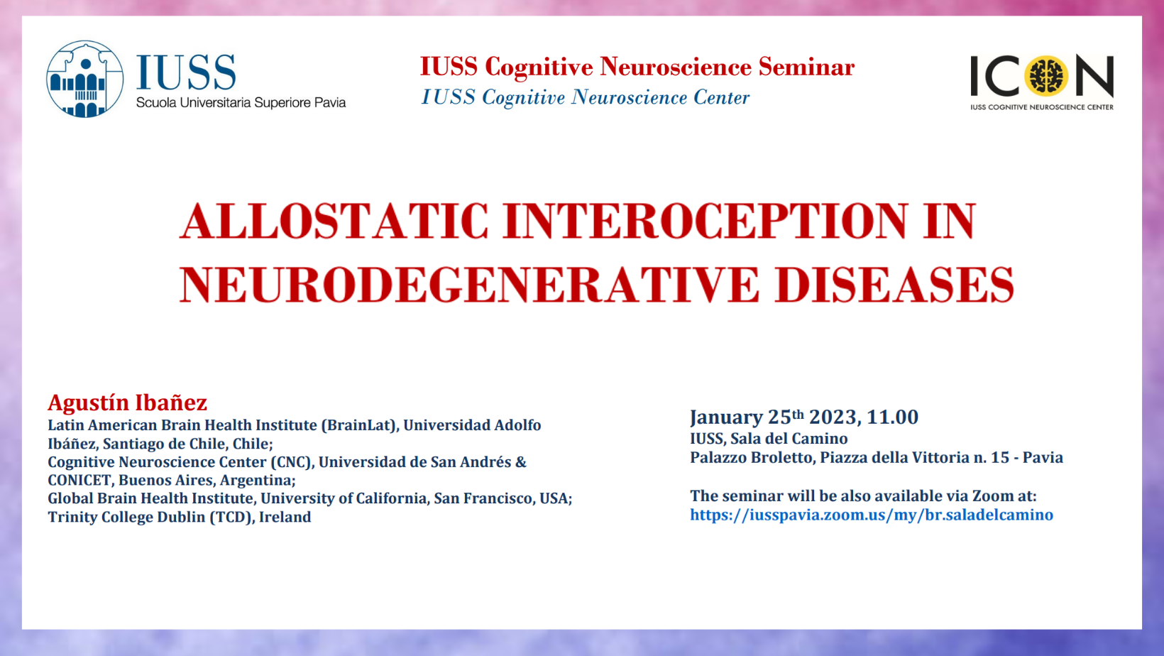 Seminario: "Allostatic Interoception in Neurodegenerative Diseases ...